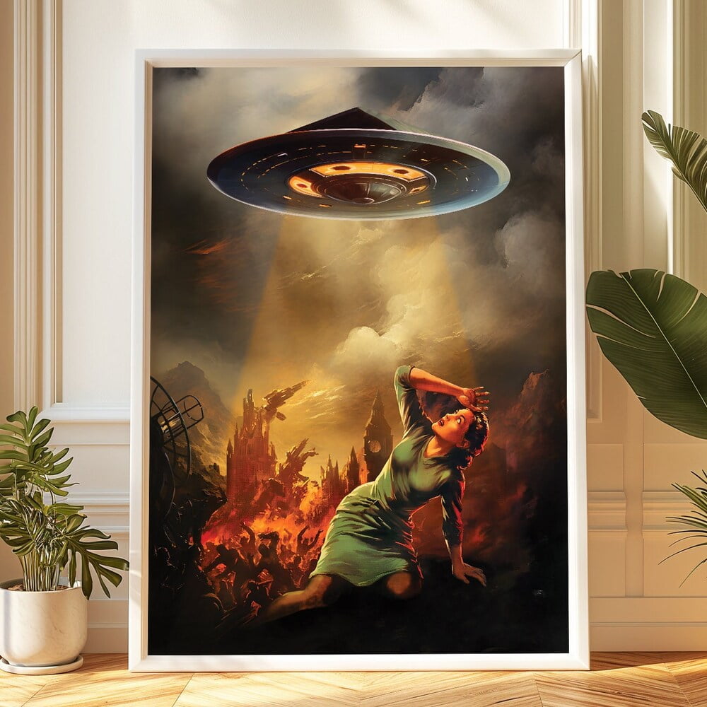 Kna Prints - 1 Pc Poster Otherworld Ufo Surreal Art Print Vintage Style ...