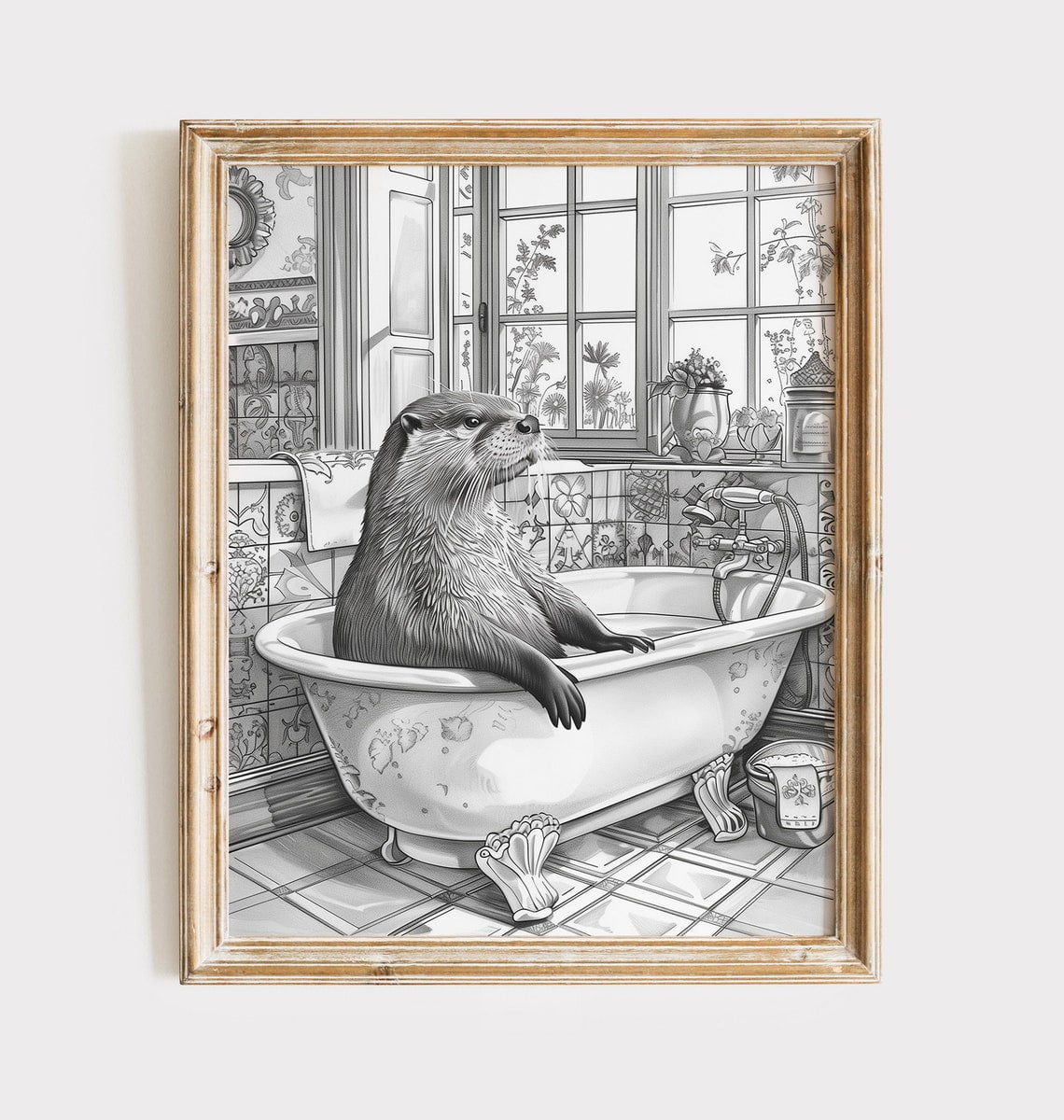 Kna Prints - 1 Pc Poster Otter Otter Gift Animal Bathroom Otter Art ...