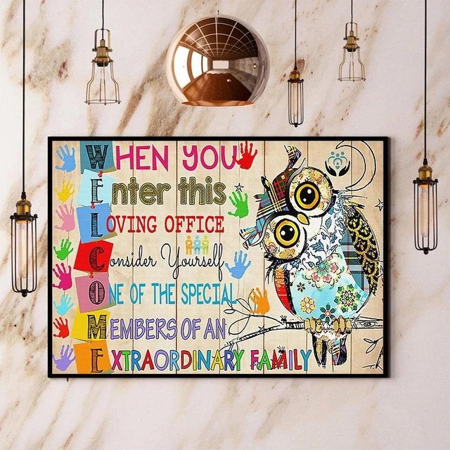 Kna Prints - 1 Pc Poster Owl Social Worker Welcome Extraordinary Family ...