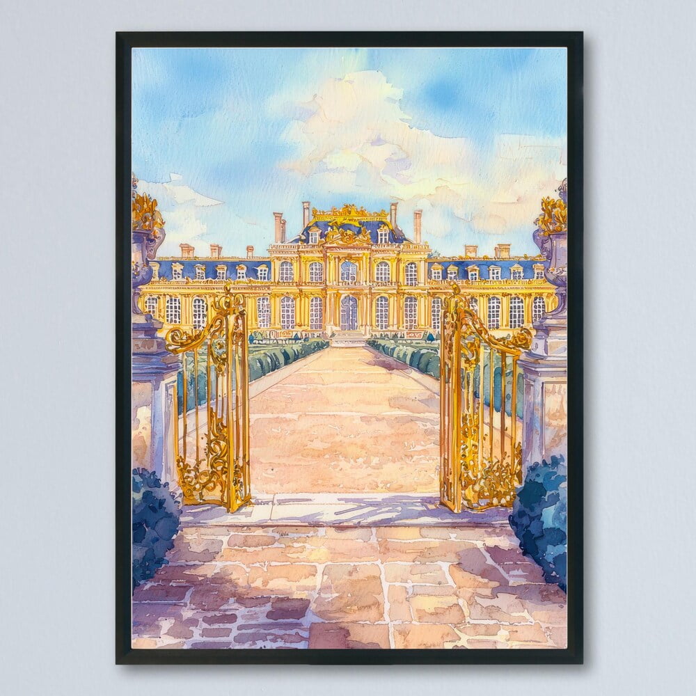 Kna Prints - 1 Pc Poster Palace Of Versailles Watercolor Poster ...