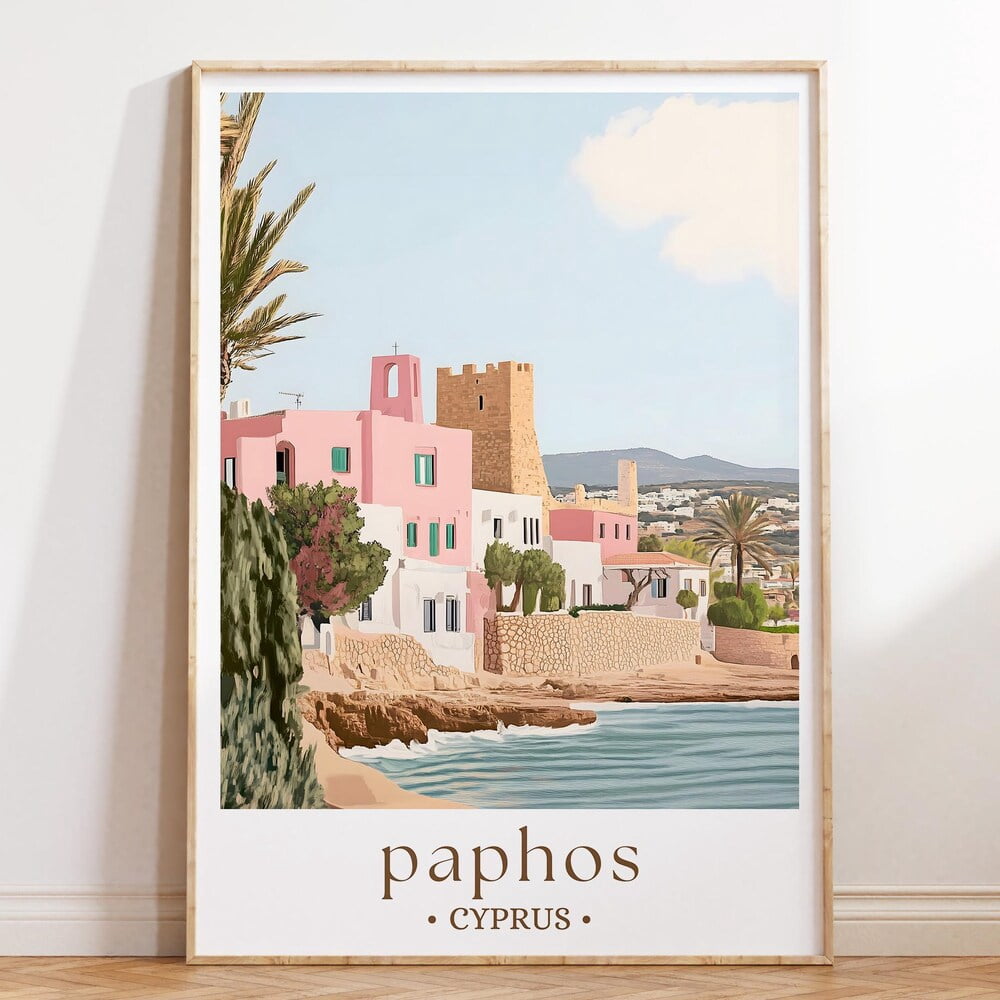 Kna Prints - 1 Pc Poster Paphos Cyprus Travel Poster, Mediterranean ...