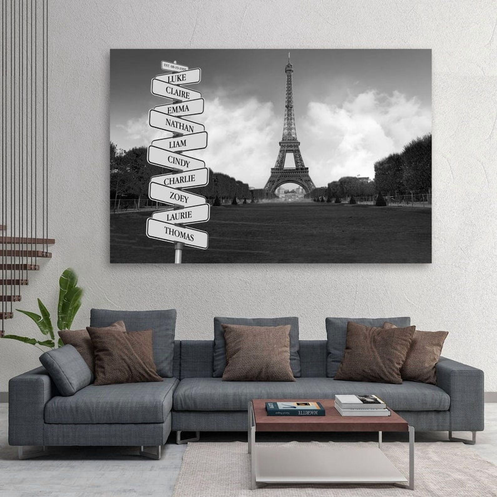 Kna Prints - 1 Pc Poster Paris Eiffel Tower Names Signs Family Wall ...