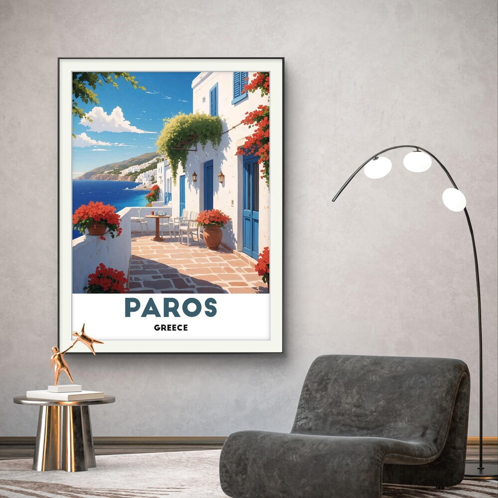 Kna Prints - 1 Pc Poster Paros Greece Poster - Greek Island Terrace Art ...