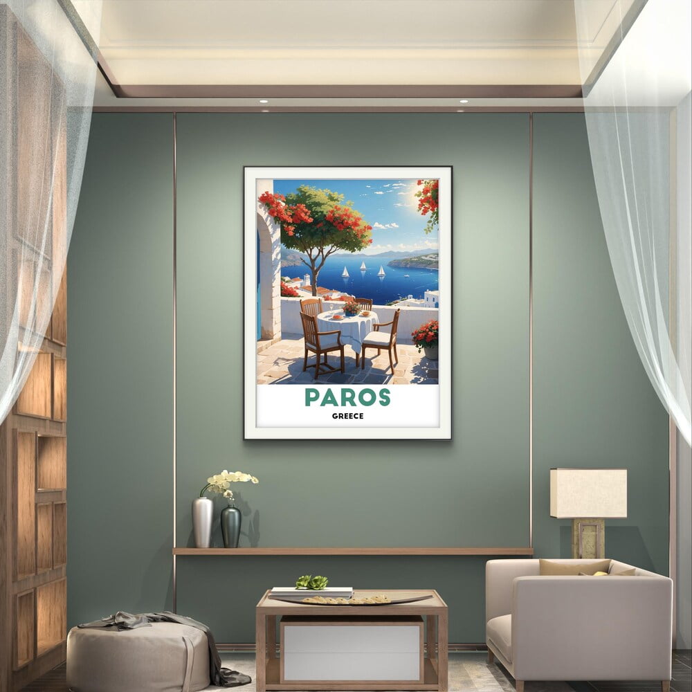 Kna Prints - 1 Pc Poster Paros Greece Travel Poster - Idyllic Cycladic ...