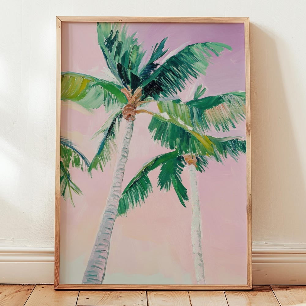 Kna Prints - 1 Pc Poster Pastel Palm Tree | Tropical Posters | Modern ...