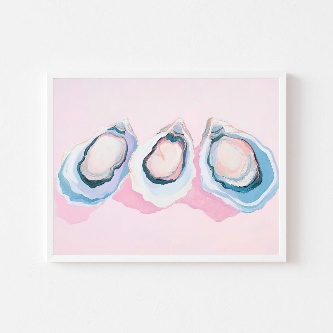 Kna Prints - 1 Pc Poster Pastel Pink Oyster Shells Painting Abstract ...