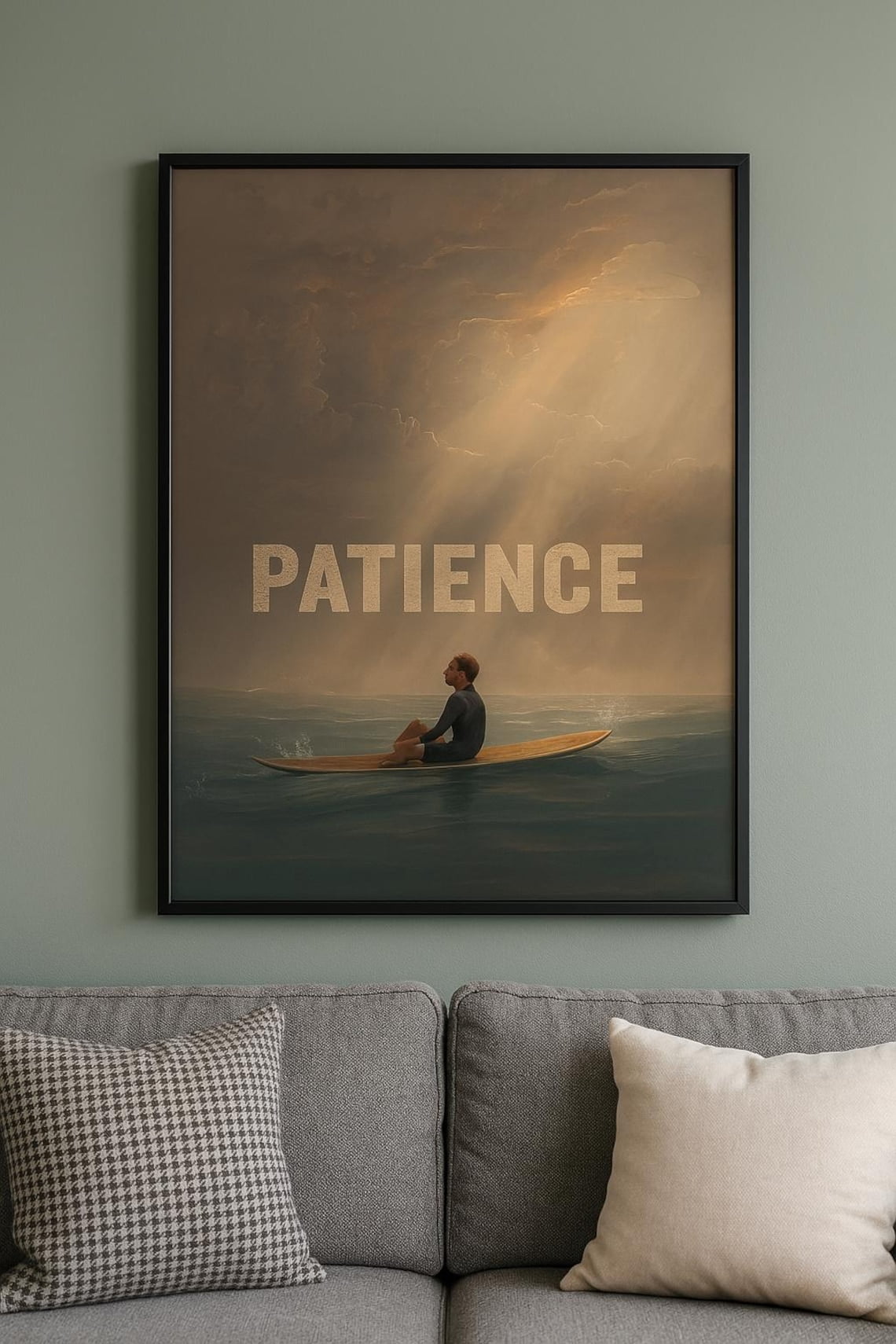 Kna Prints - 1 Pc Poster Patience Motivational Surf Inspirational Ocean ...