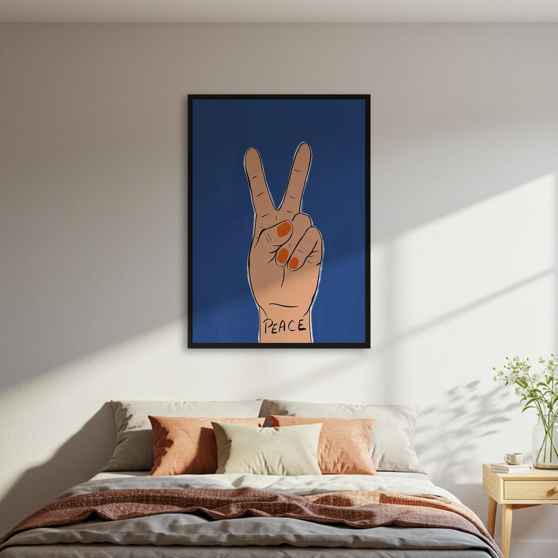 Kna Prints - 1 Pc Poster Peace Sign Hand , Retro Wall Art Print, Hippie ...