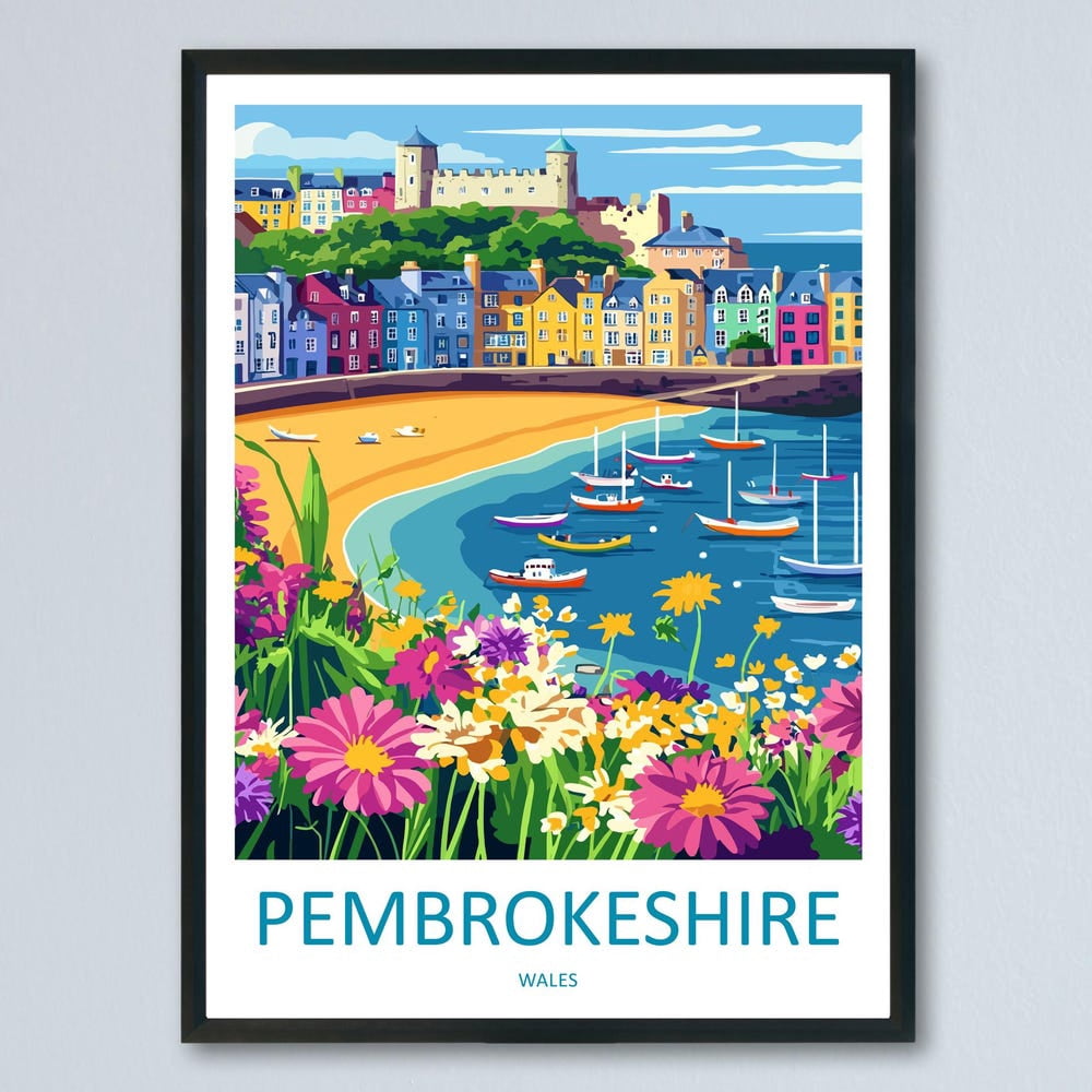 Kna Prints - 1 Pc Poster Pembrokeshire Travel Poster Wales Wall Art ...