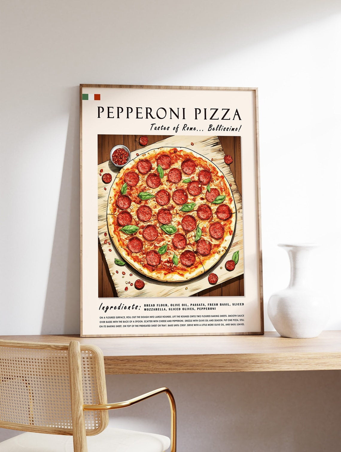 Kna Prints - 1 Pc Poster Pepperoni Pizza Food , Italian Food Print ...