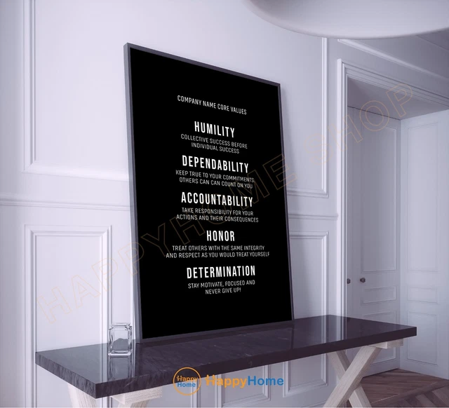 Kna Prints - 1 Pc Poster Personalized Company Core Values Wall Art Our ...