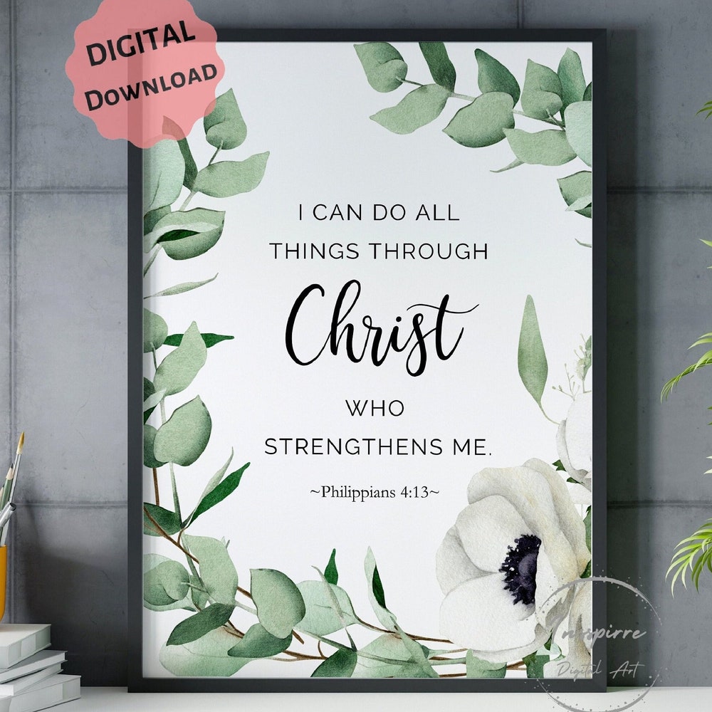 Kna Prints - 1 Pc Poster Philippians 4:13 Printable, I Can Do All ...