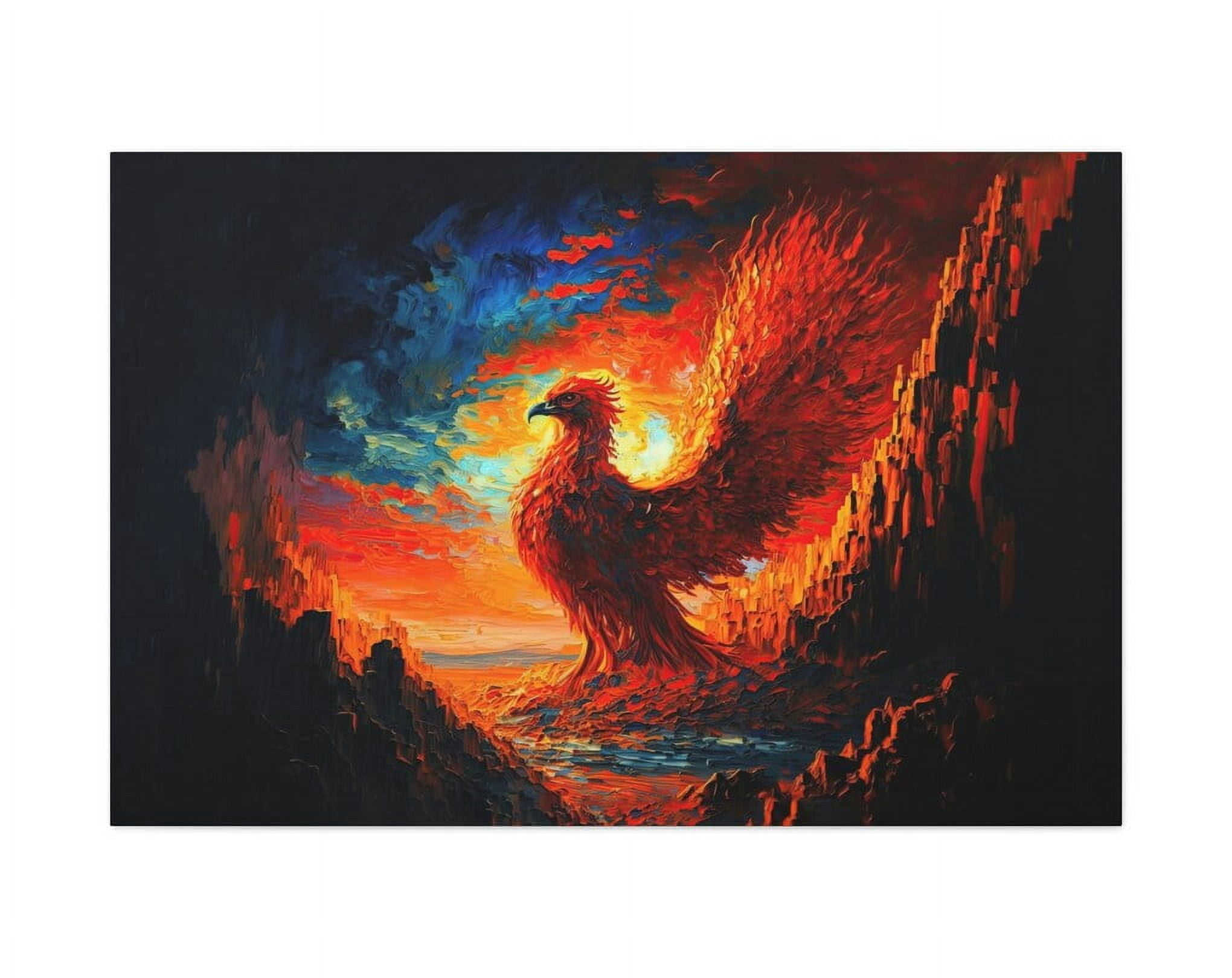 Kna Prints - 1 Pc Poster Phoenix Colorful Art Large Print, Oil Painting ...