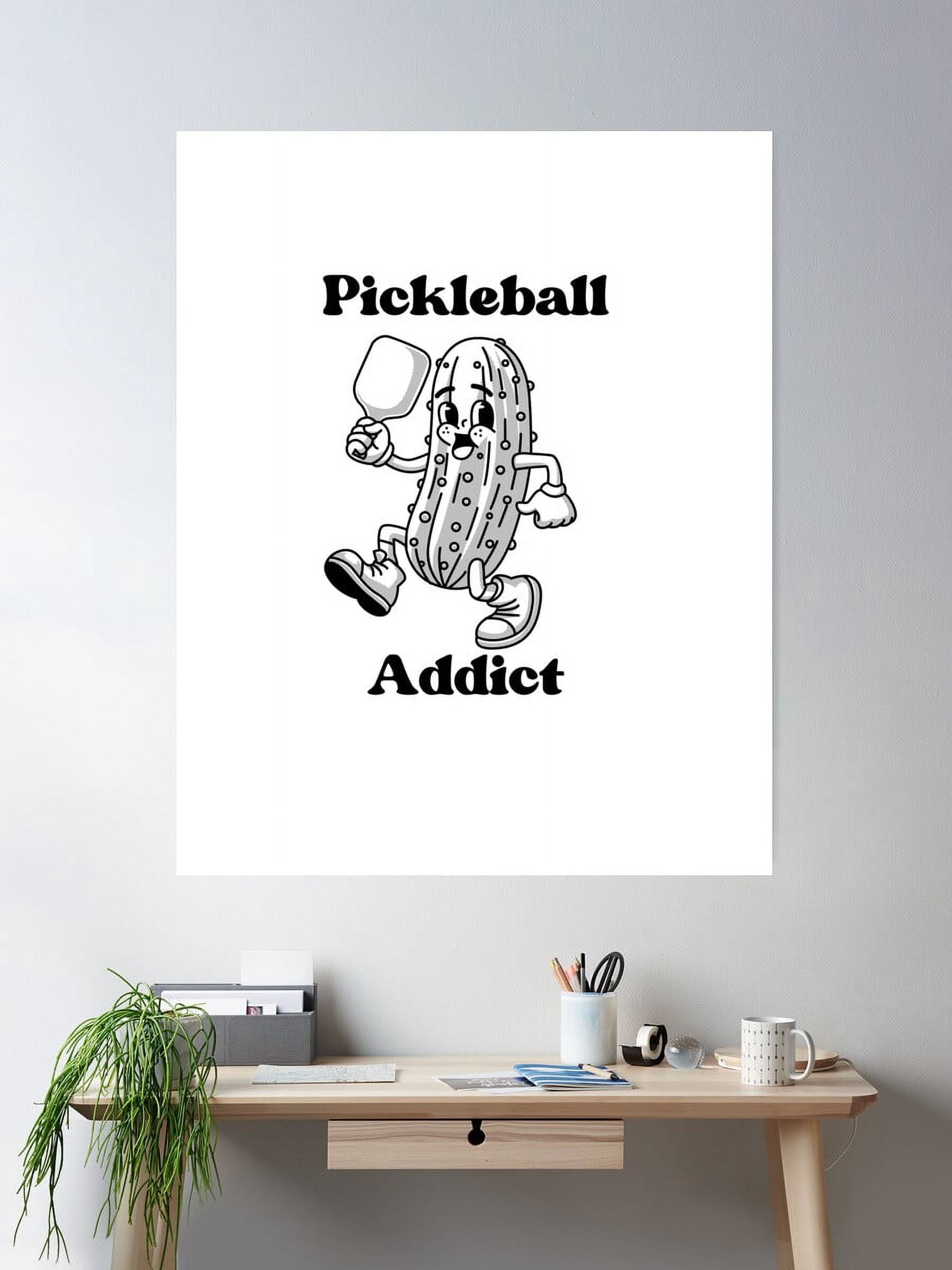 Kna Prints - 1 Pc Poster Pickleball Addict Black And White, UNFRAMED ...