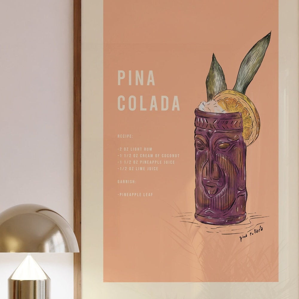Kna Prints - 1 Pc Poster Pina Colada Cocktail Color Poster, Tiki Mug ...