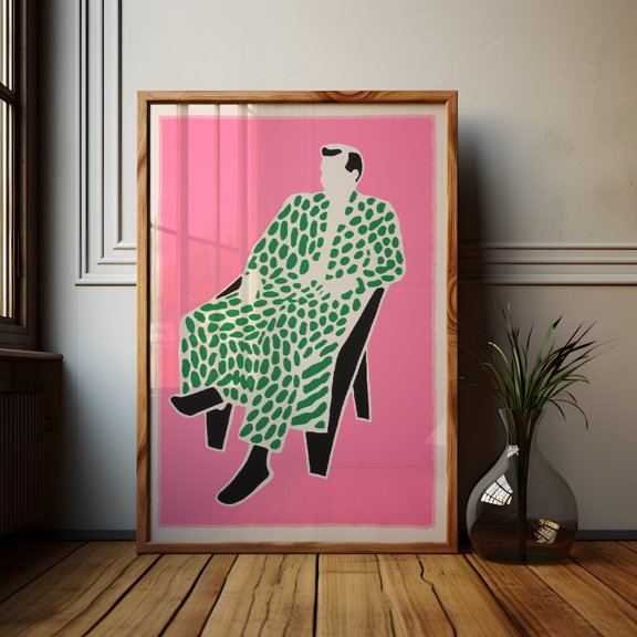 Abstract Floral Wall Poster Boho Living Room Decor , Poster Print Only ...