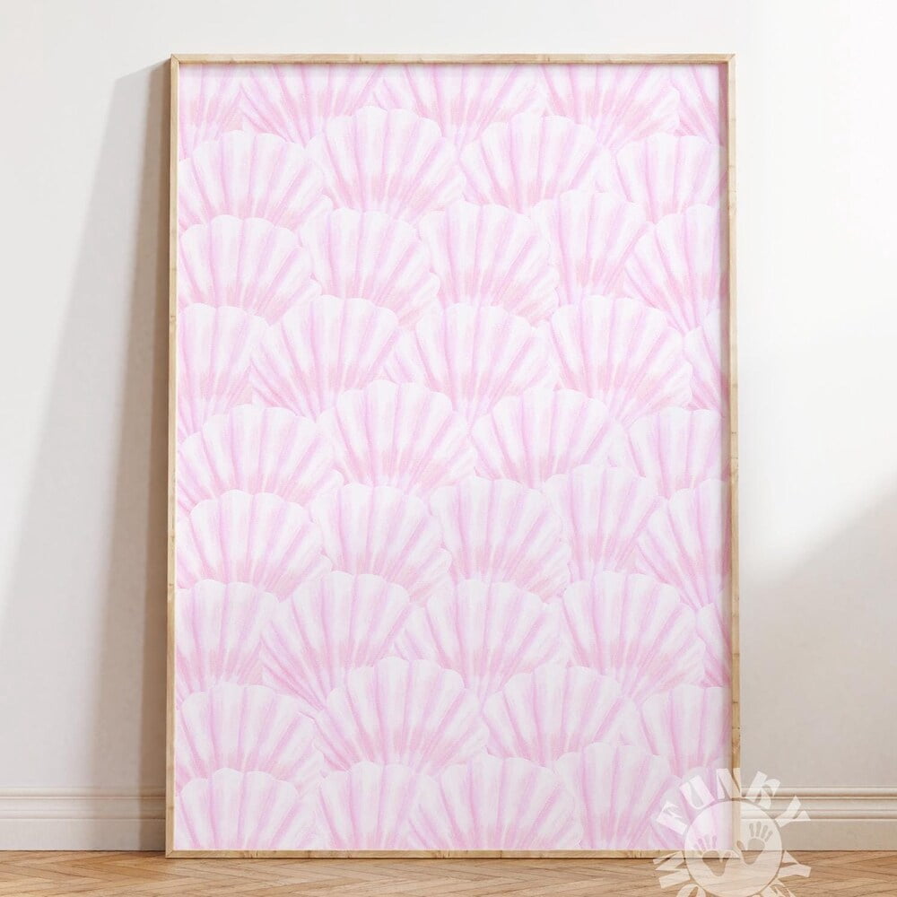 Kna Prints - 1 Pc Poster Pink Coastal Seashell Wall Art Print, Vintage ...