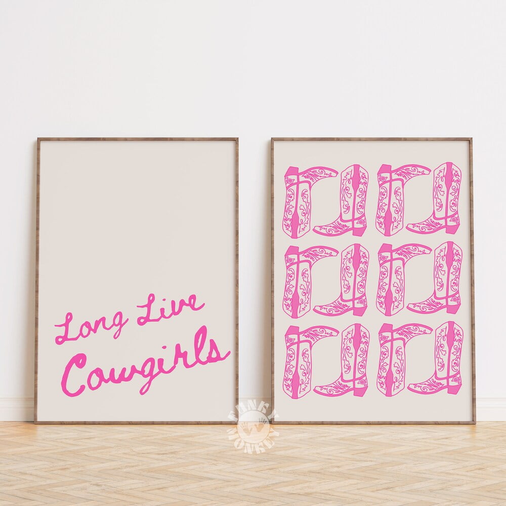 Kna Prints - 1 Pc Poster Pink Cowgirl Print Set, Long Live Cowgirls ...