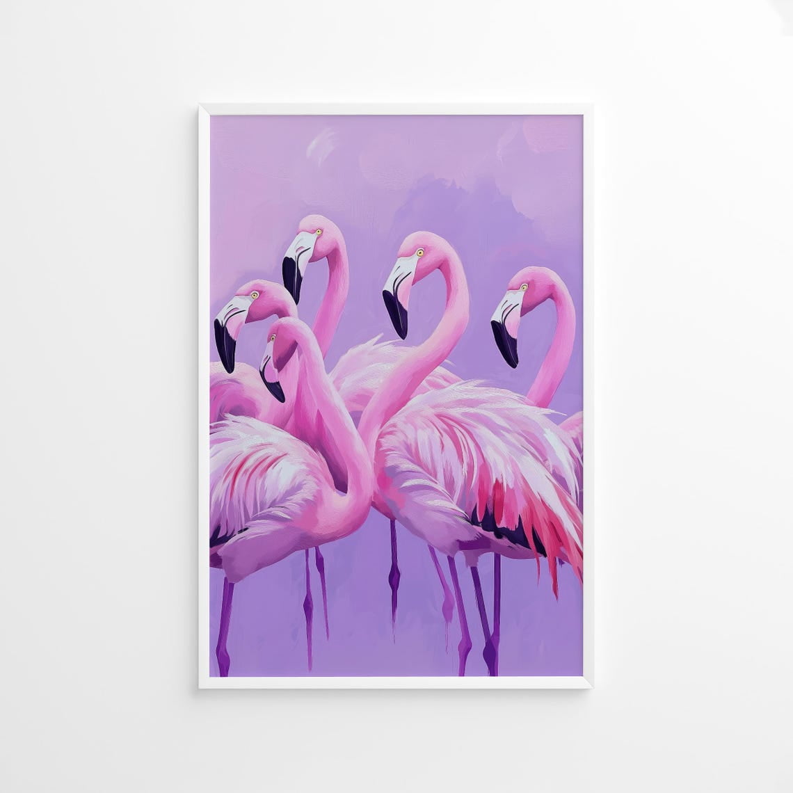Kna Prints - 1 Pc Poster Pink Flamingo , Purple Summer Coastal Wall Art ...