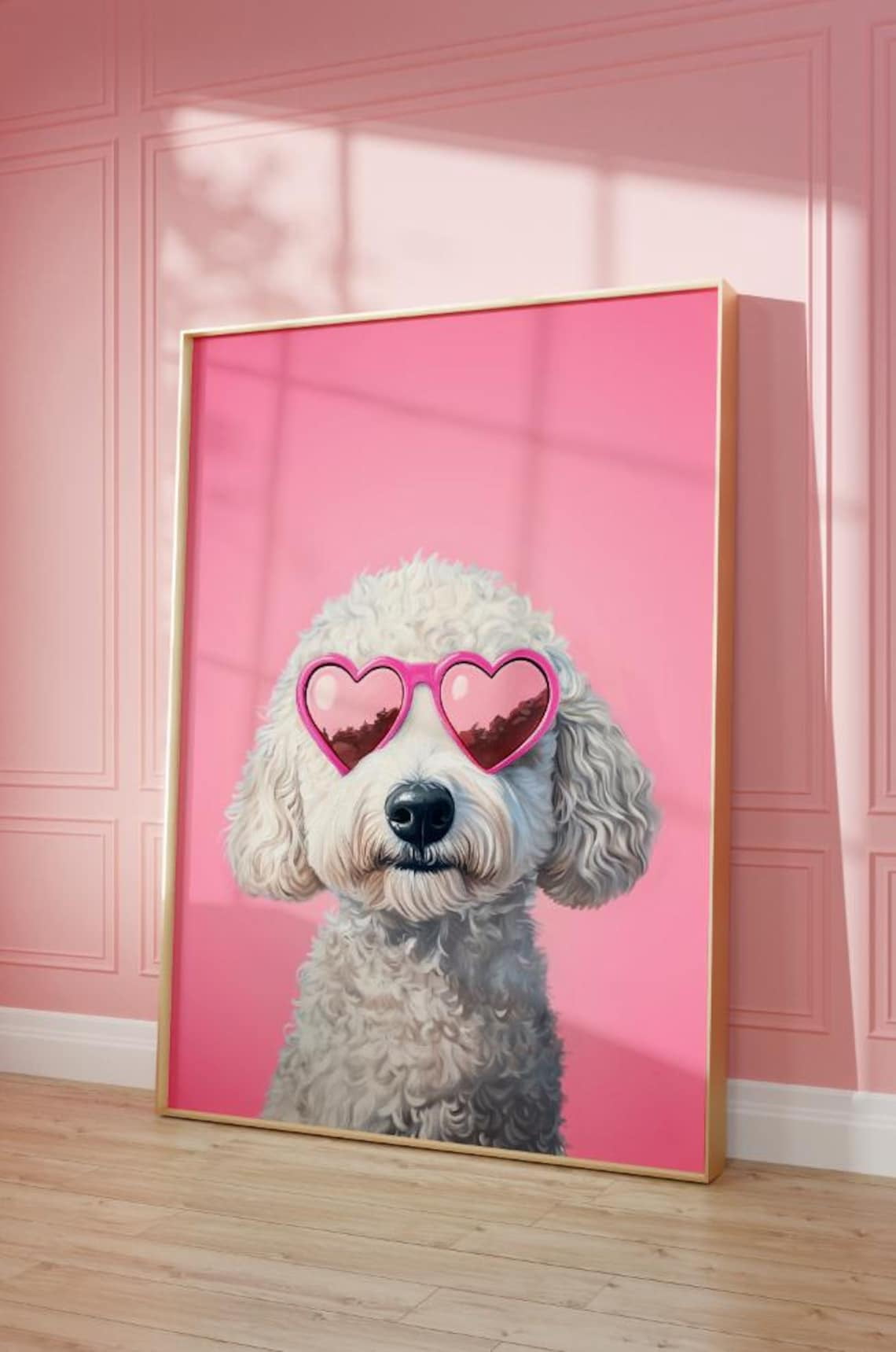 Kna Prints - 1 Pc Poster Pink Goldendoodle Print, Fky , Preppy Art ...