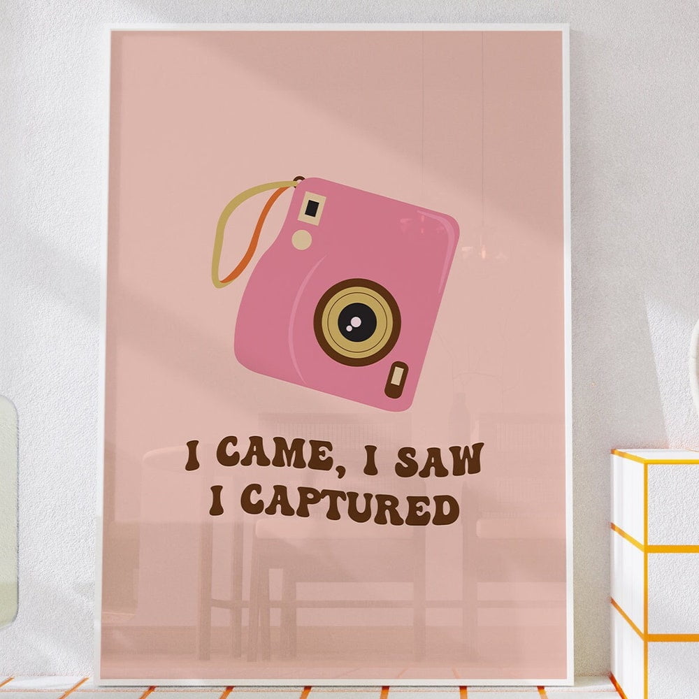 Kna Prints - 1 Pc Poster Pink Polaroid Camera , Groovy Wall Art, Preppy ...