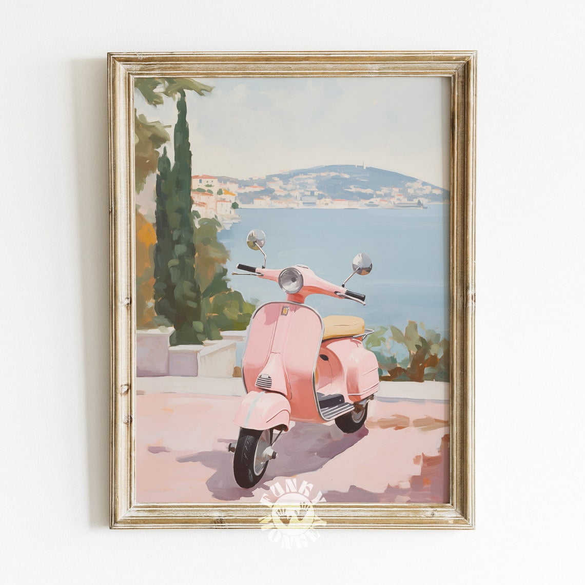 Kna Prints - 1 Pc Poster Pink Vespa Amalfi Coast Wall Art Print, Retro ...