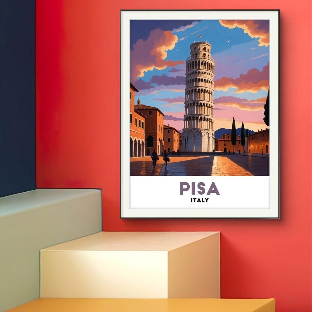 Kna Prints - 1 Pc Poster Pisa Poster Travel - Pisa At Sunset - Iconic ...
