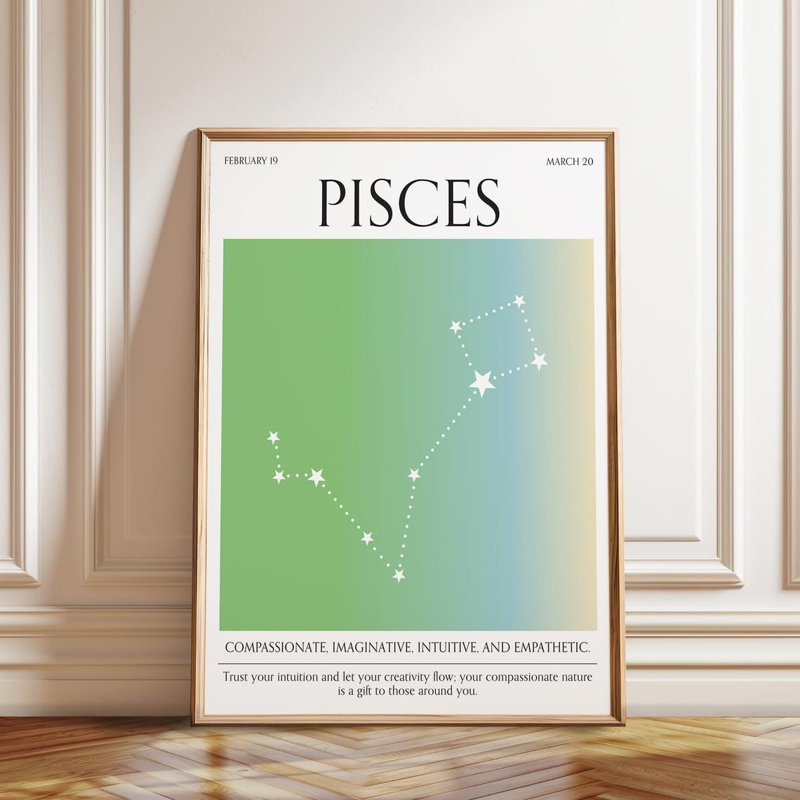 Kna Prints - 1 Pc Poster Pisces Zodiac Art Vibrant Star Sign Room Decor ...