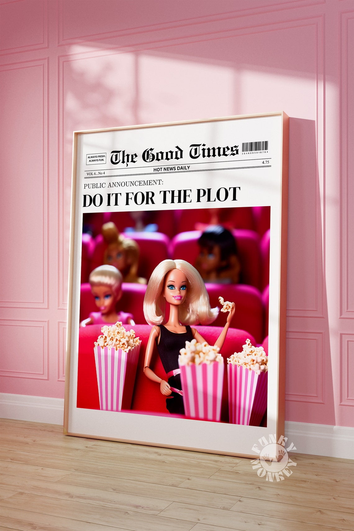 Kna Prints - 1 Pc Poster Do It For The Plot Pink Newspaper Headline ...