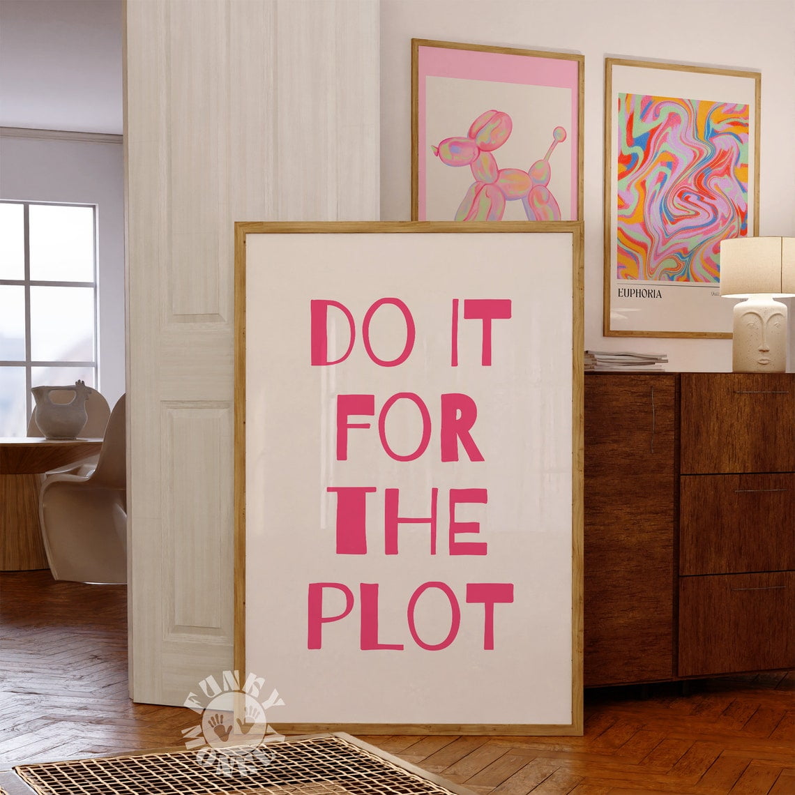 Kna Prints - 1 Pc Poster Do It For The Plot Print, Pink Trendy Wall Art ...