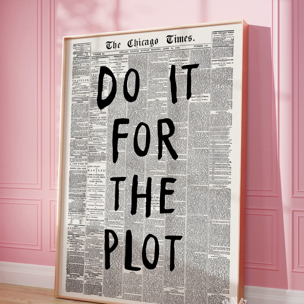 Kna Prints - 1 Pc Poster Do It For The Plot Retro Newspaper Print ...