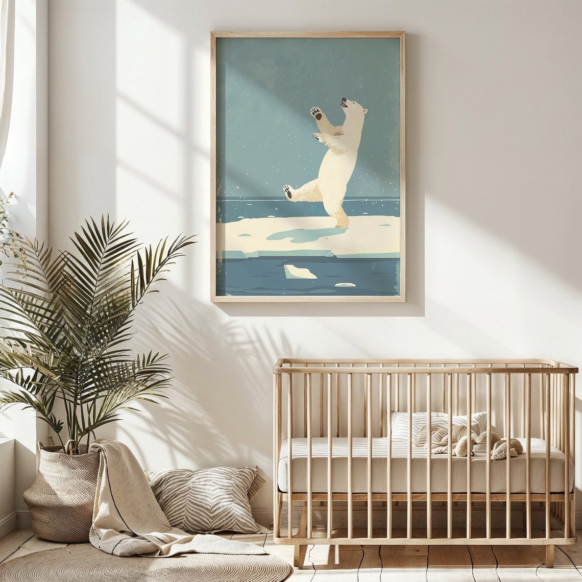 Kna Prints - 1 Pc Poster Polar Bear Print, Nursery Wall Art, Arctic ...