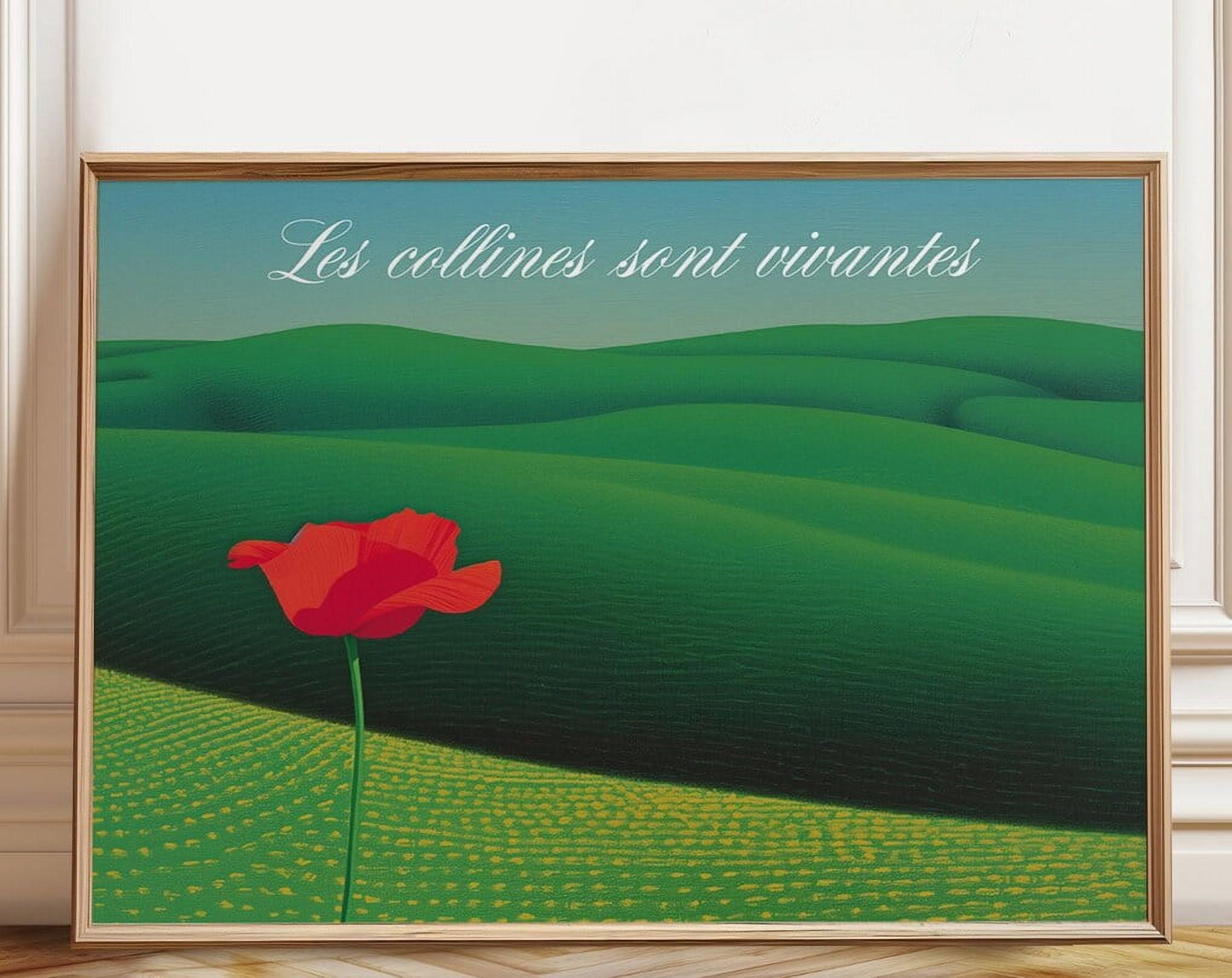 Kna Prints - 1 Pc Poster Poppy Landscape Art Green Hills Nature ...