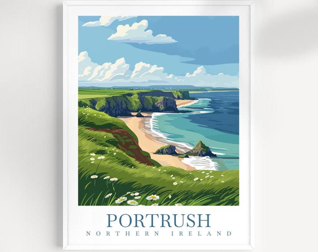 Kna Prints - 1 Pc Poster Portrush Travel Portrush Print Northern ...