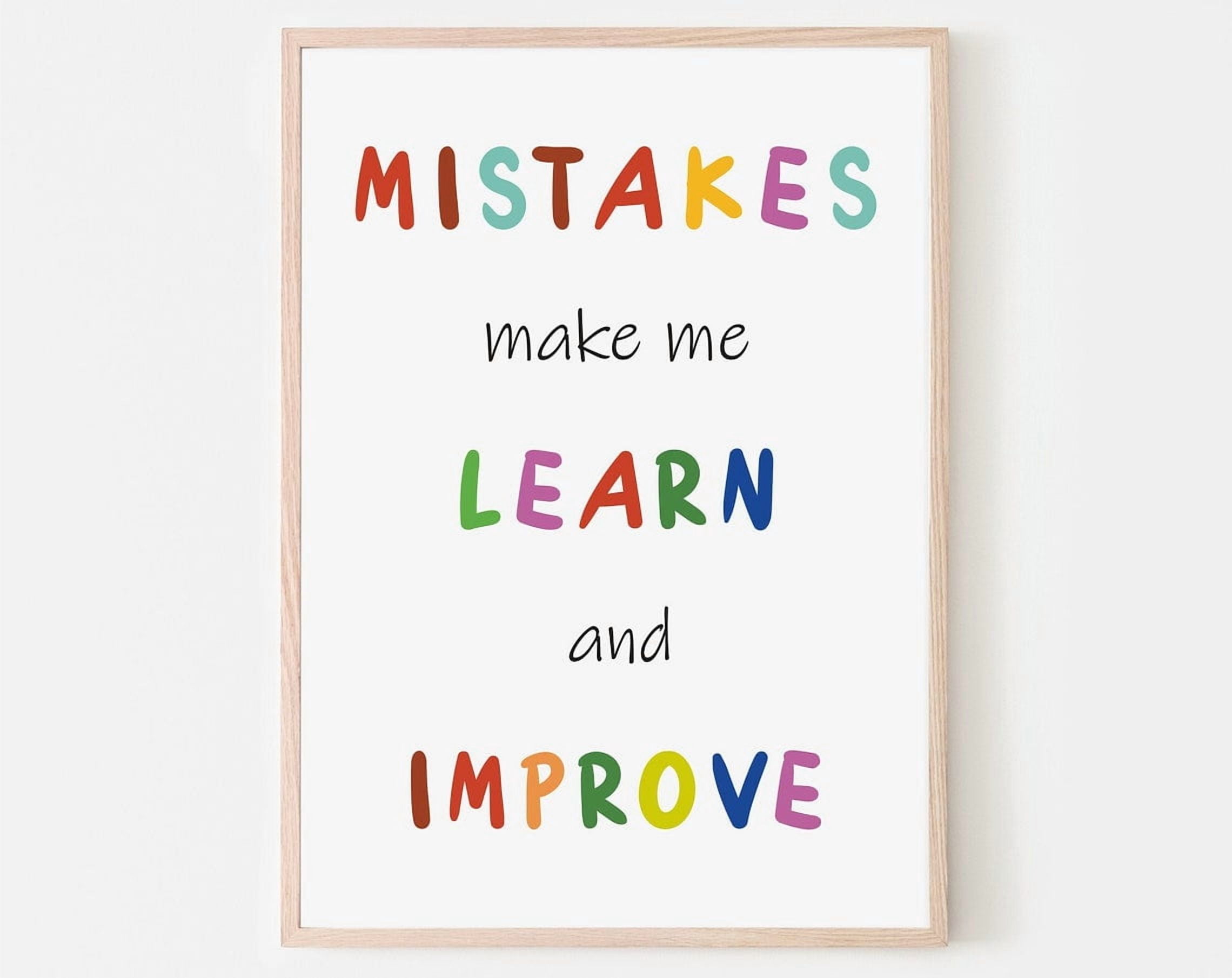 Kna Prints - 1 Pc Poster Positive Affirmation For Kids , Mistakes Make ...