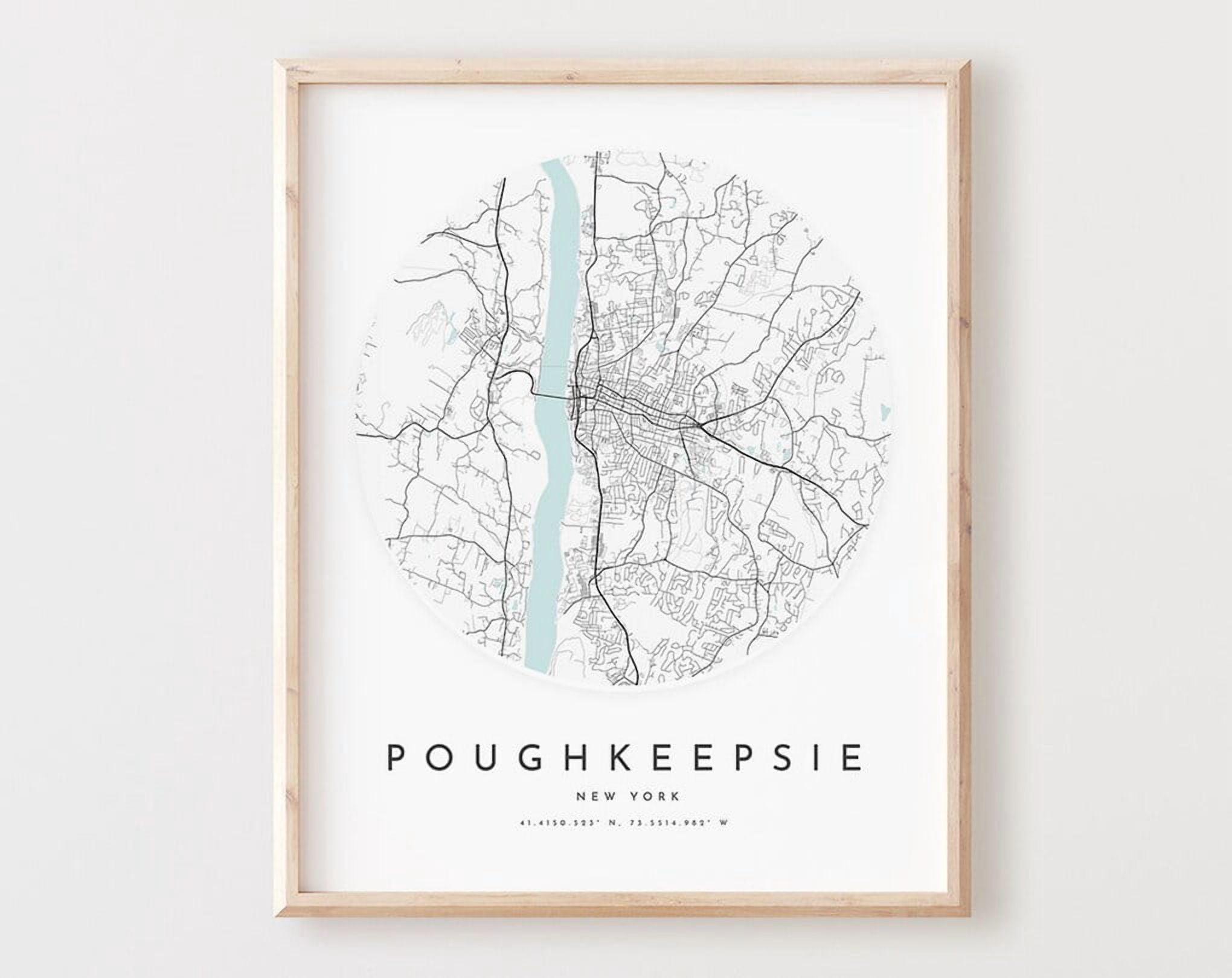 Kna Prints - 1 Pc Poster Poughkeepsie Map Print, Poughkeepsie Map City ...