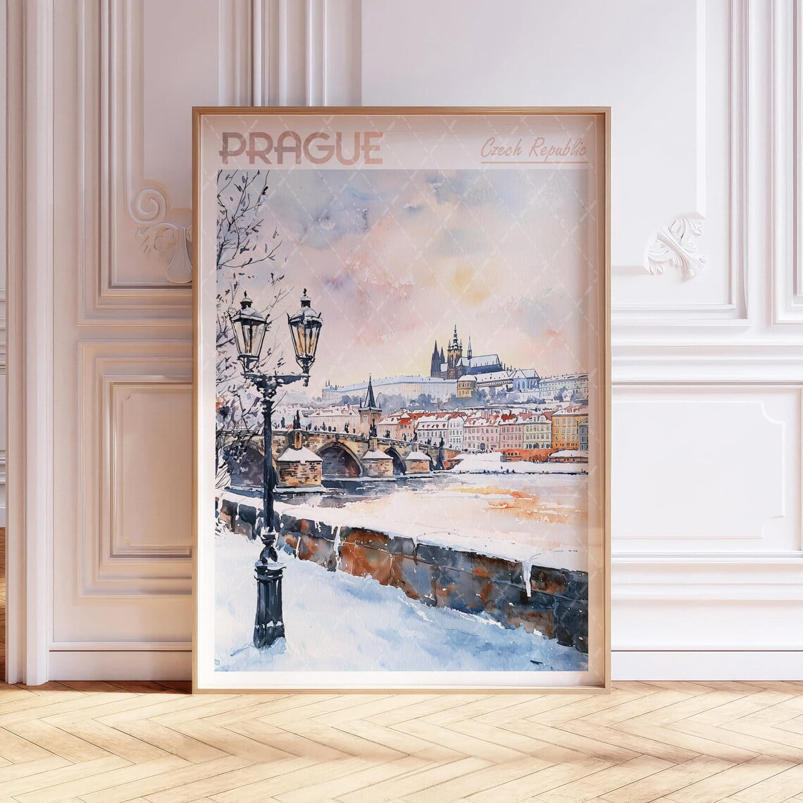 Kna Prints - 1 Pc Poster Prague Watercolor Prague Wall Art Czech ...