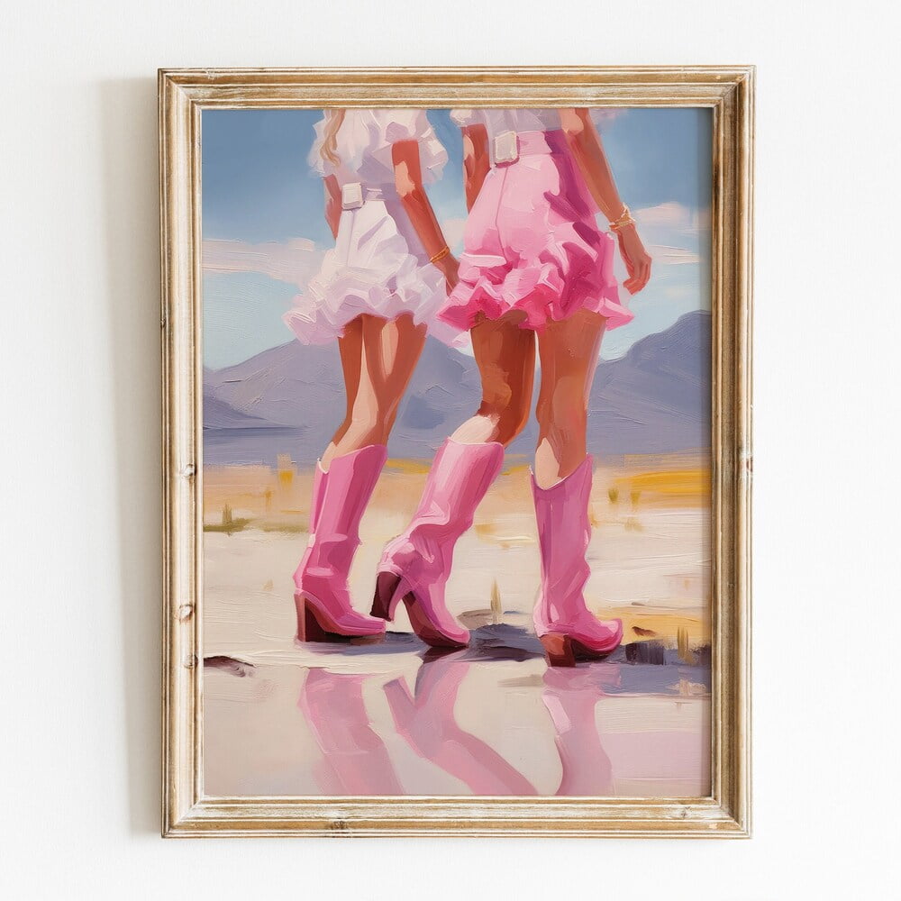 Kna Prints - 1 Pc Poster Preppy Coastal Cowgirls Girly Wall Art, Pink ...