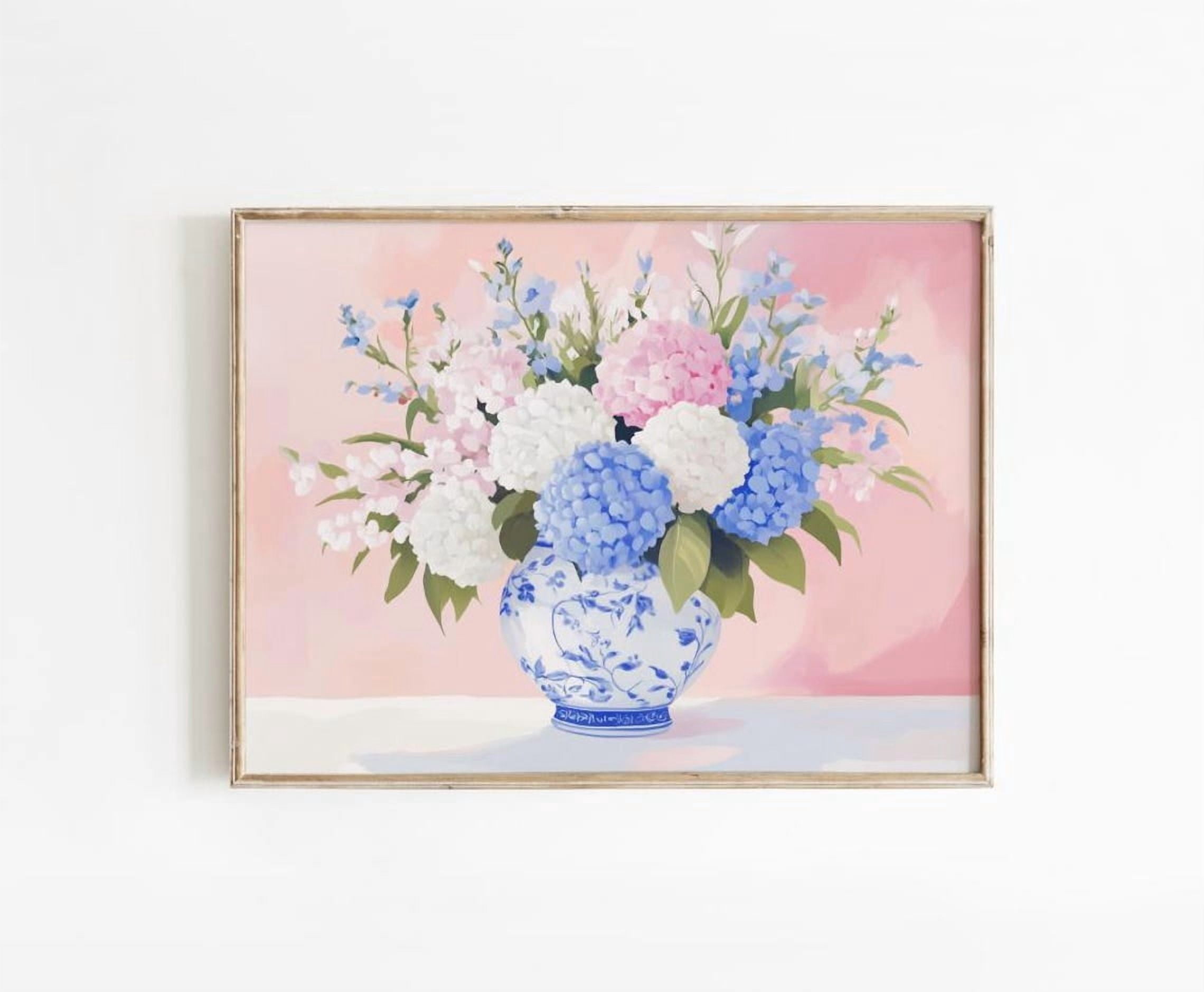 Kna Prints - 1 Pc Poster Preppy Hydrangea Painting Chinoiserie Art ...