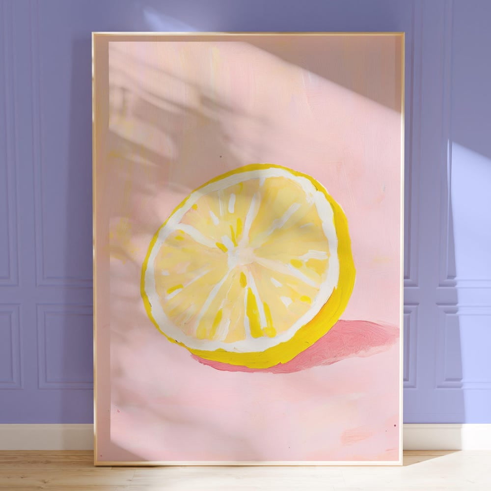 Kna Prints - 1 Pc Poster Preppy Pink Lemon Poster | Dopamine Decor ...