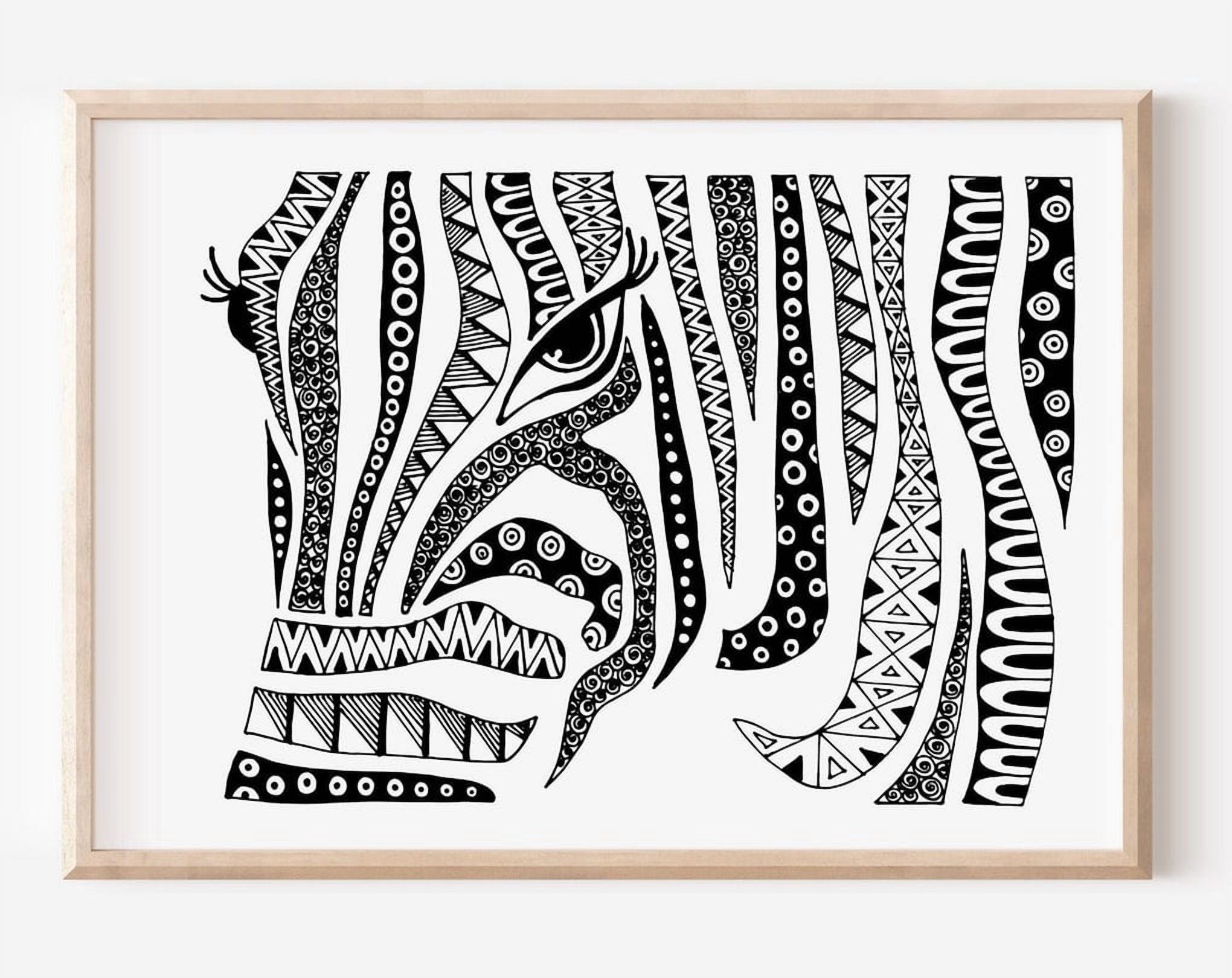 Kna Prints - 1 Pc Poster Printable Zebra Wall Art, Minimalist Wildlife ...