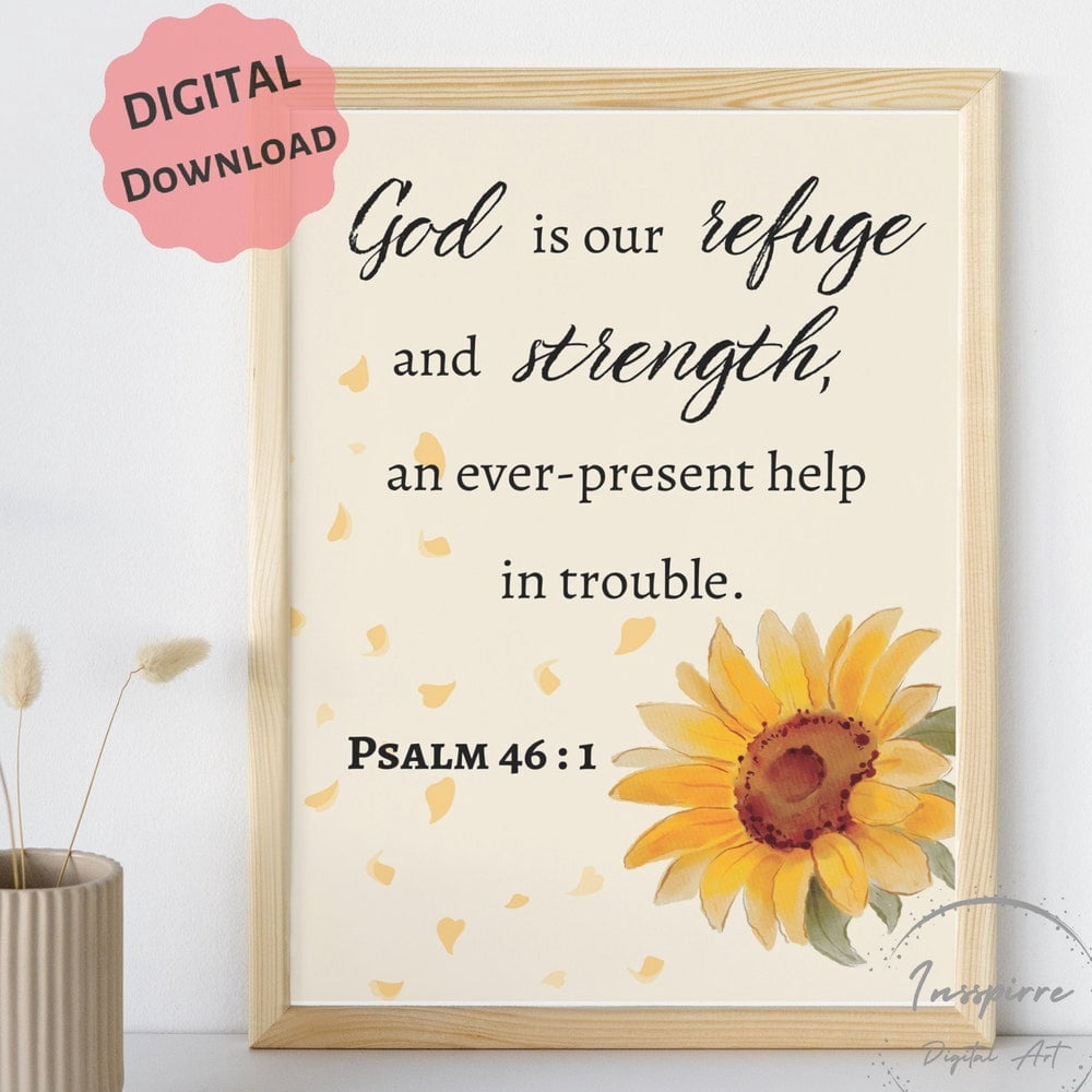Kna Prints - 1 Pc Poster Psalm 46:1 Printable, God Is Our Refuge And ...