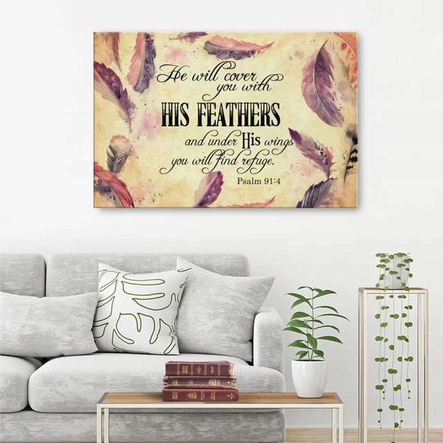 Kna Prints - 1 Pc Poster Psalm 914 Niv He Will Cover You With His ...