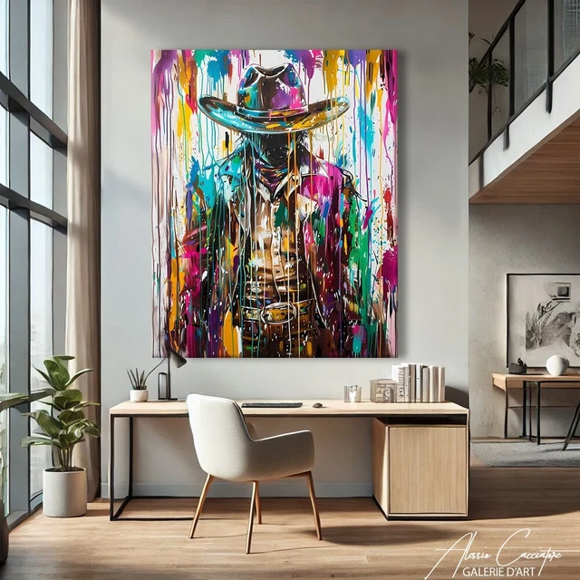 Kna Prints - 1 Pc Poster Psychedelic Art Print Cowboy Wall Colorful ...