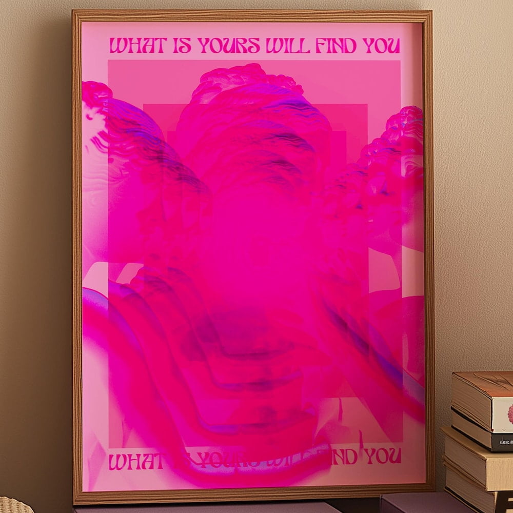 Kna Prints - 1 Pc Poster Psychedelic Pink Poster, Retro Affirmation Art ...
