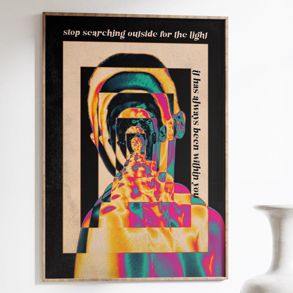 Kna Prints - 1 Pc Poster Psychedelic Wall Art, Retro Print, 70S Decor ...