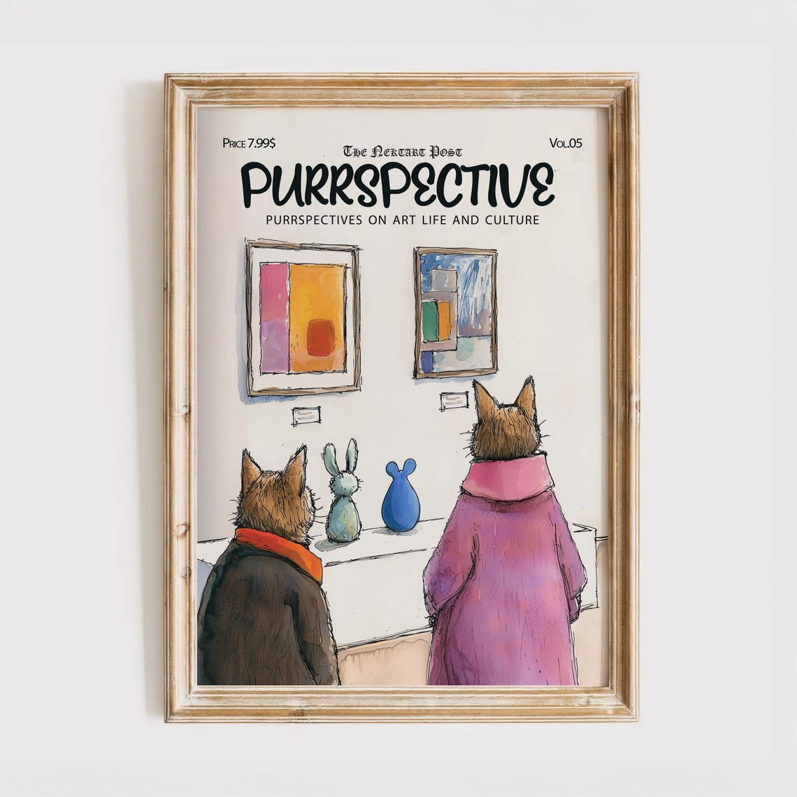 Kna Prints - 1 Pc Poster Purrspective Magazine Cover Print , Fny Cat ...