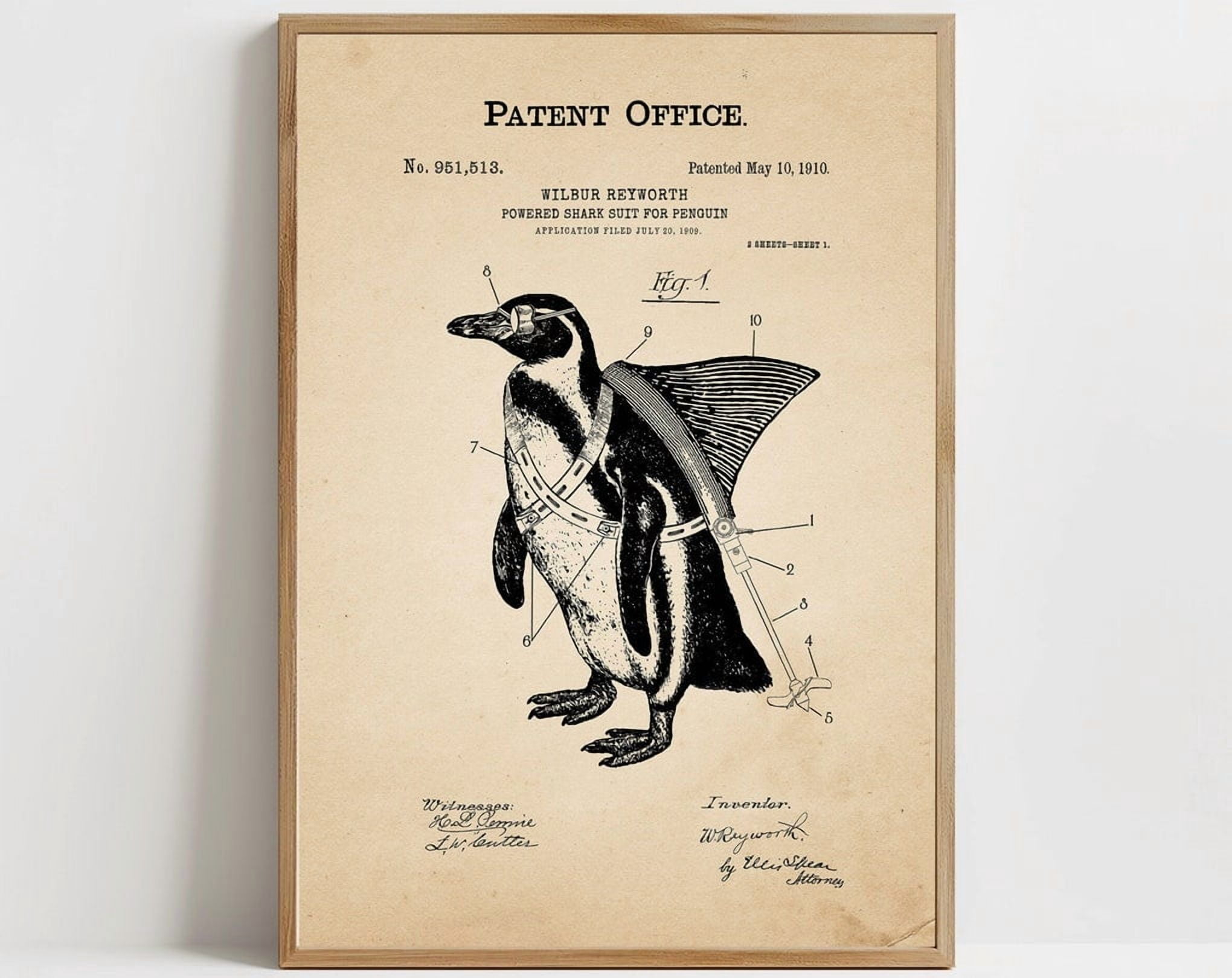 Kna Prints - 1 Pc Poster Quirky Altered Art Wall Decor Patent Print At ...