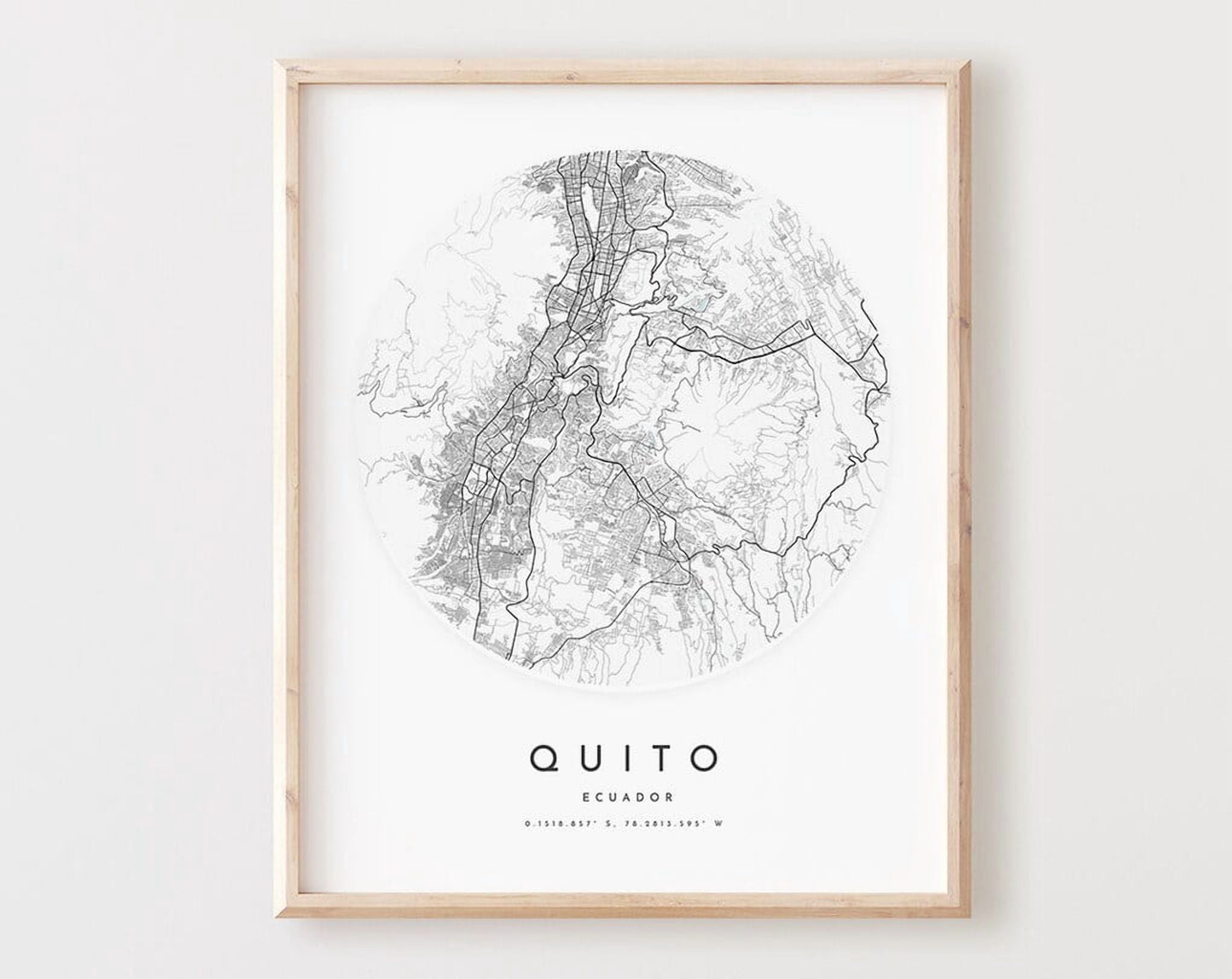 Kna Prints - 1 Pc Poster Quito Map Print, Quito Map City Wall Art ...