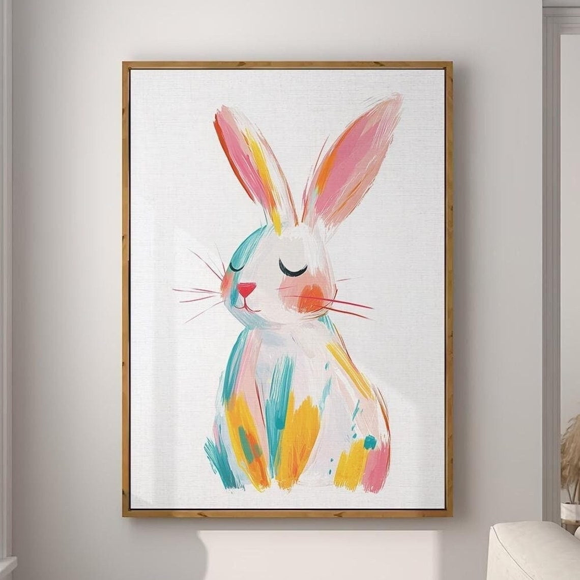 Kna Prints - 1 Pc Poster Rabbit Colorful Maximalist Eclectic Animal ...